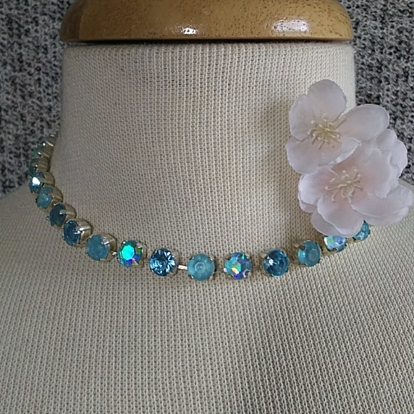 Jewelry | Y2k Blue Rhinestone Necklace | Poshmark